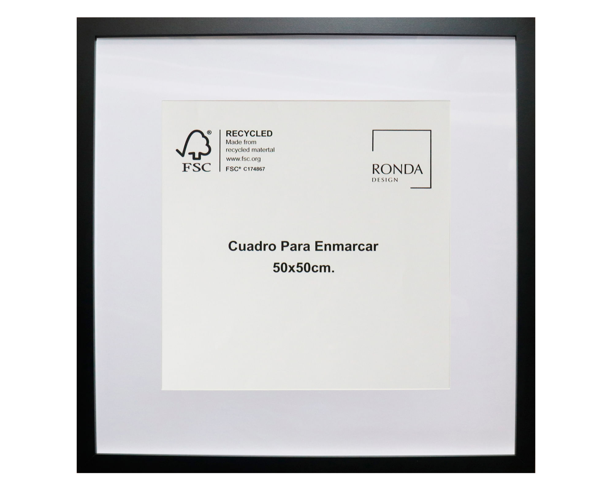 Cuadro para enmarcar 50x50 cm negro | Easy.cl