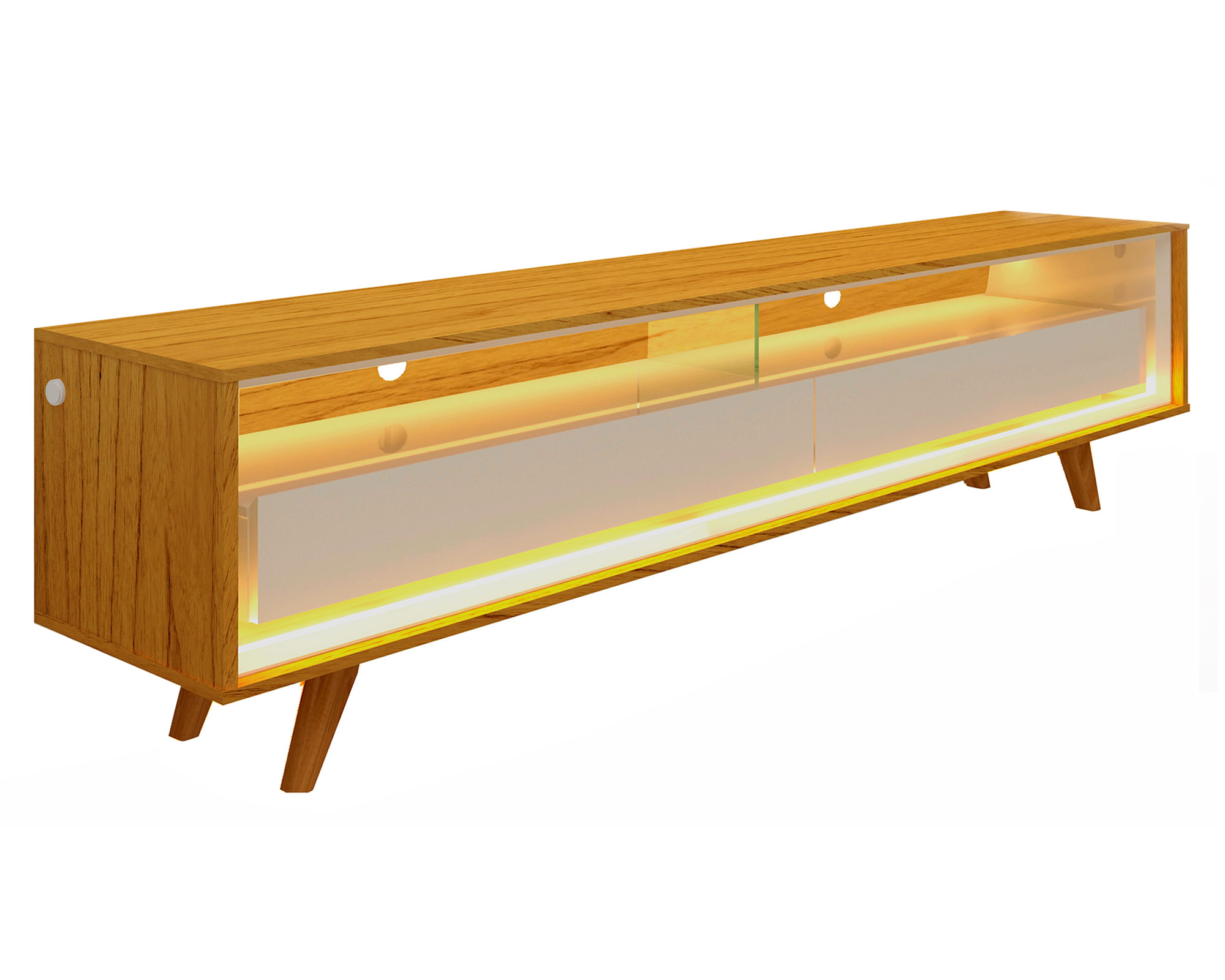 Rack TV 55" Requinte luces LED natural/off white | Easy.cl