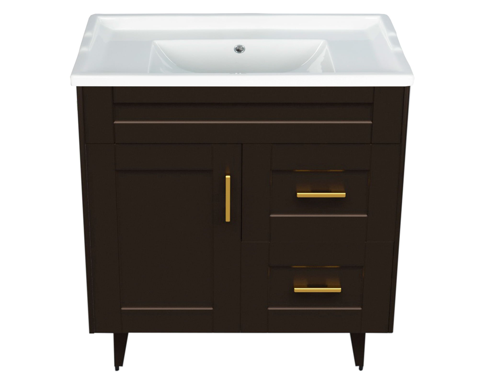 Mueble vanitorio 80 cm BM-Deluxe-80SKC+F-80 café Domsa | Easy.cl