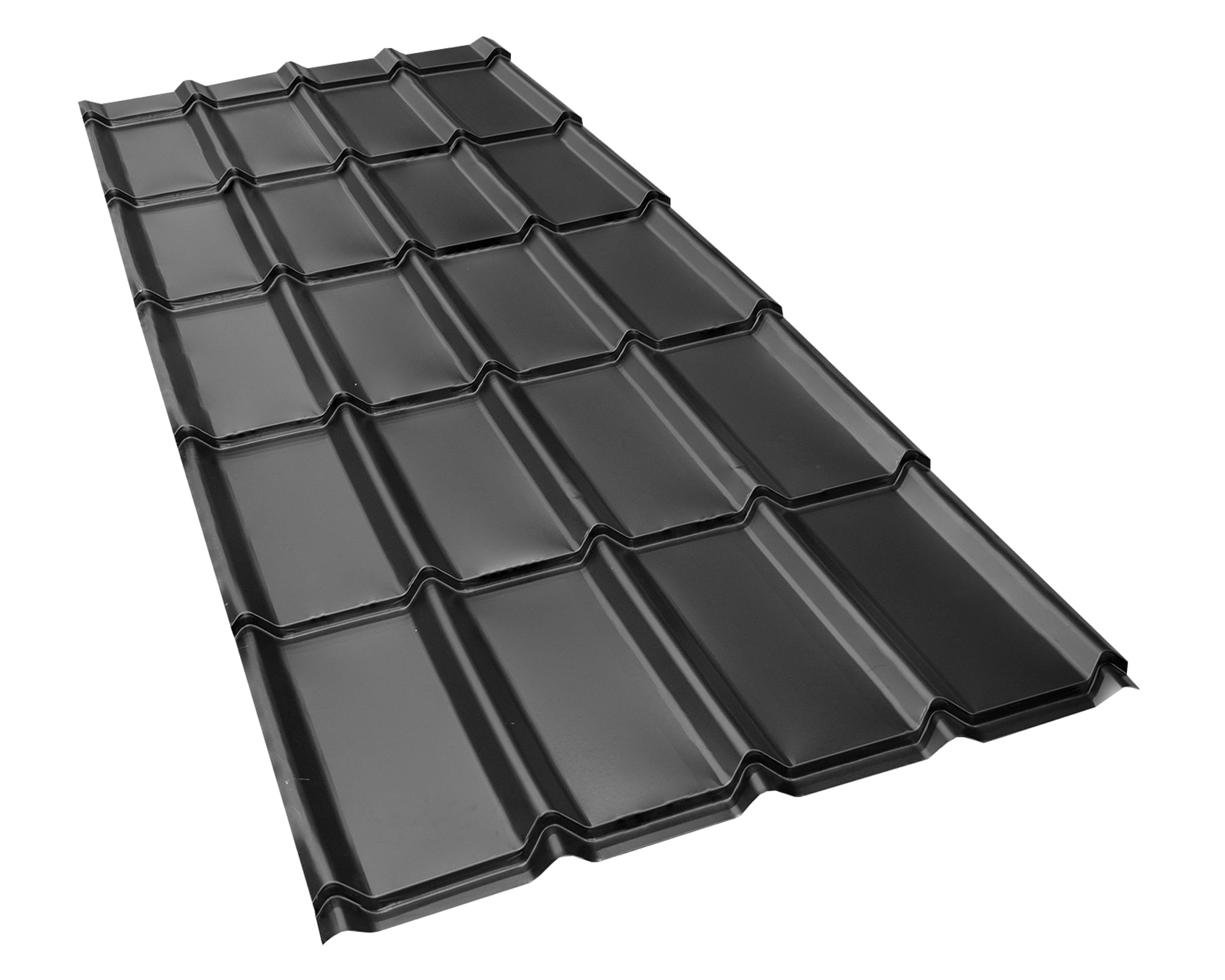 Teja metálica Chilena recta 0.035x92x377 cm negro
