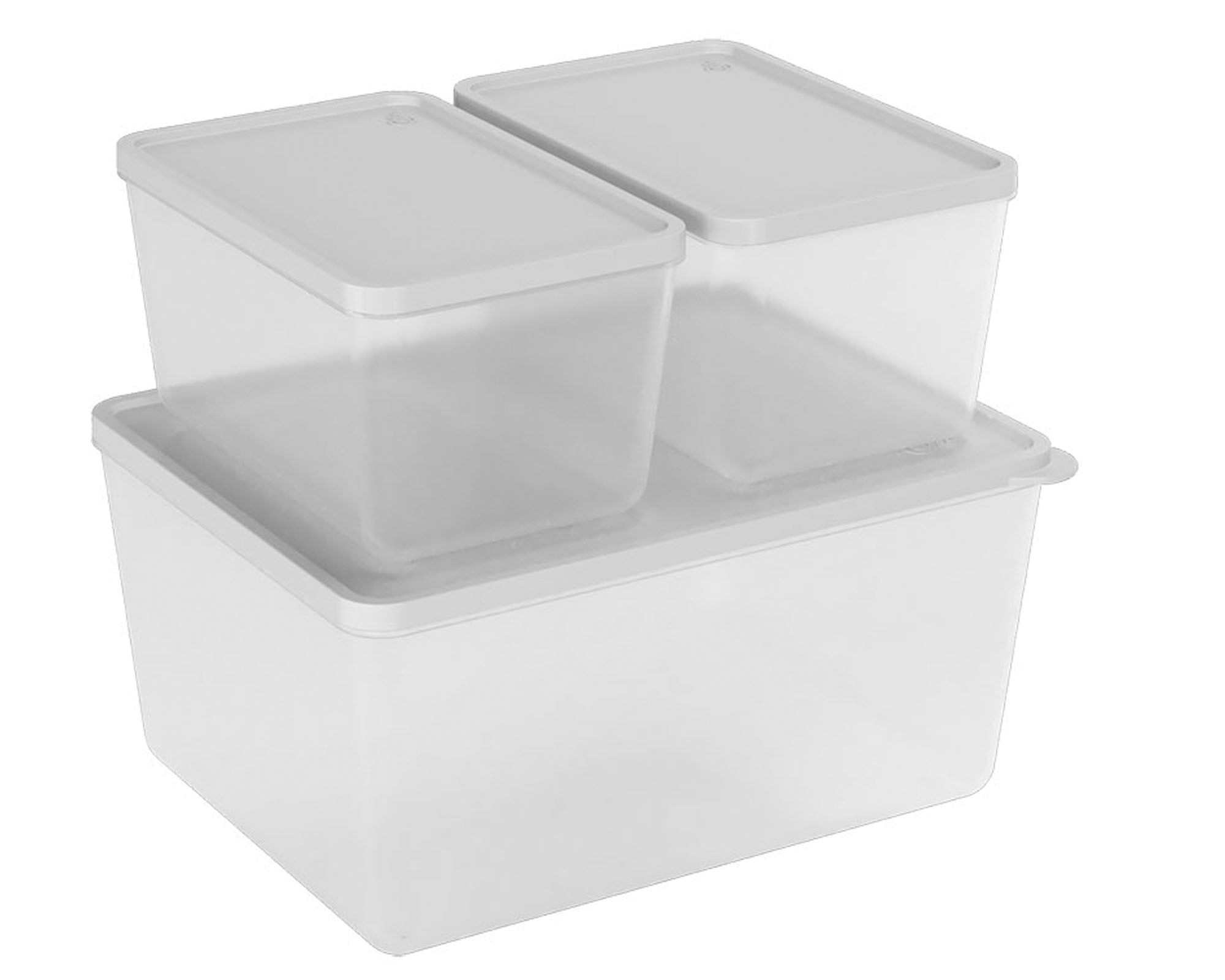 Pote hermètico redondo 3 unidades plàstico Basic natural | Easy.cl