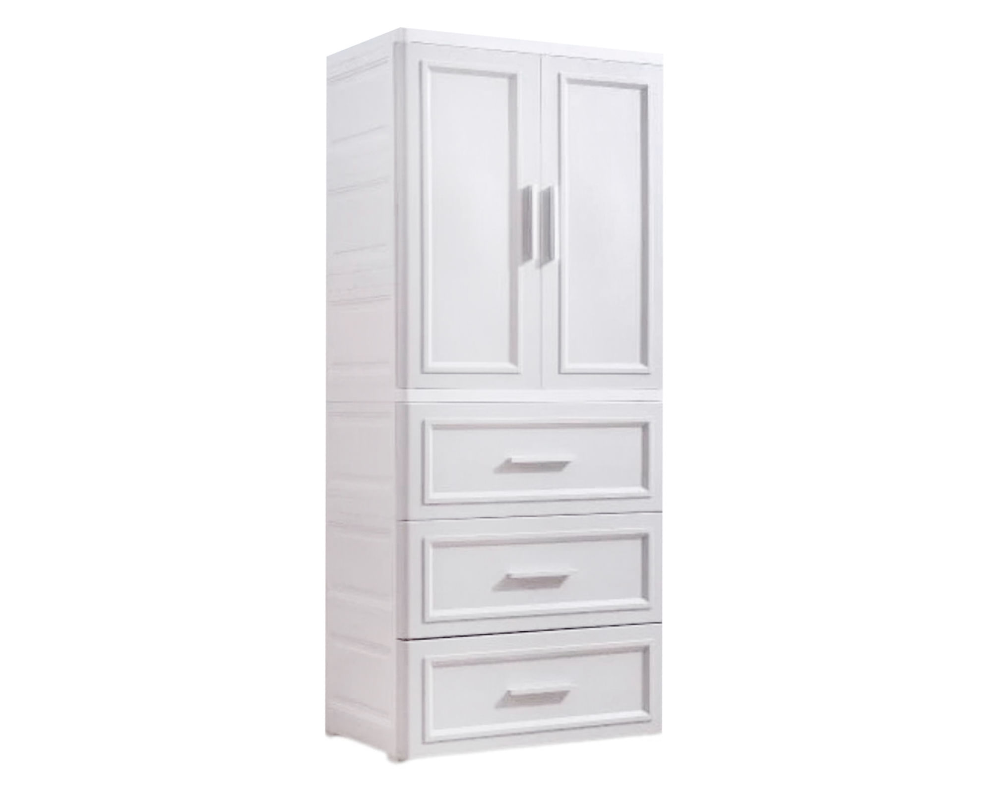 Clóset plástico 2 puertas 3 cajones gris claro 137x58x40 cm | Easy.cl