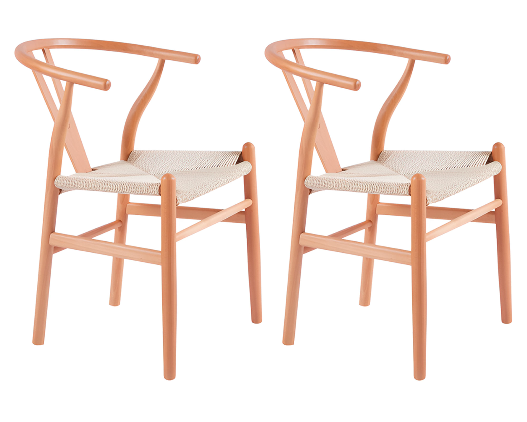 Pack 2 sillas Wishbone café 75x55x45 cm | Easy.cl