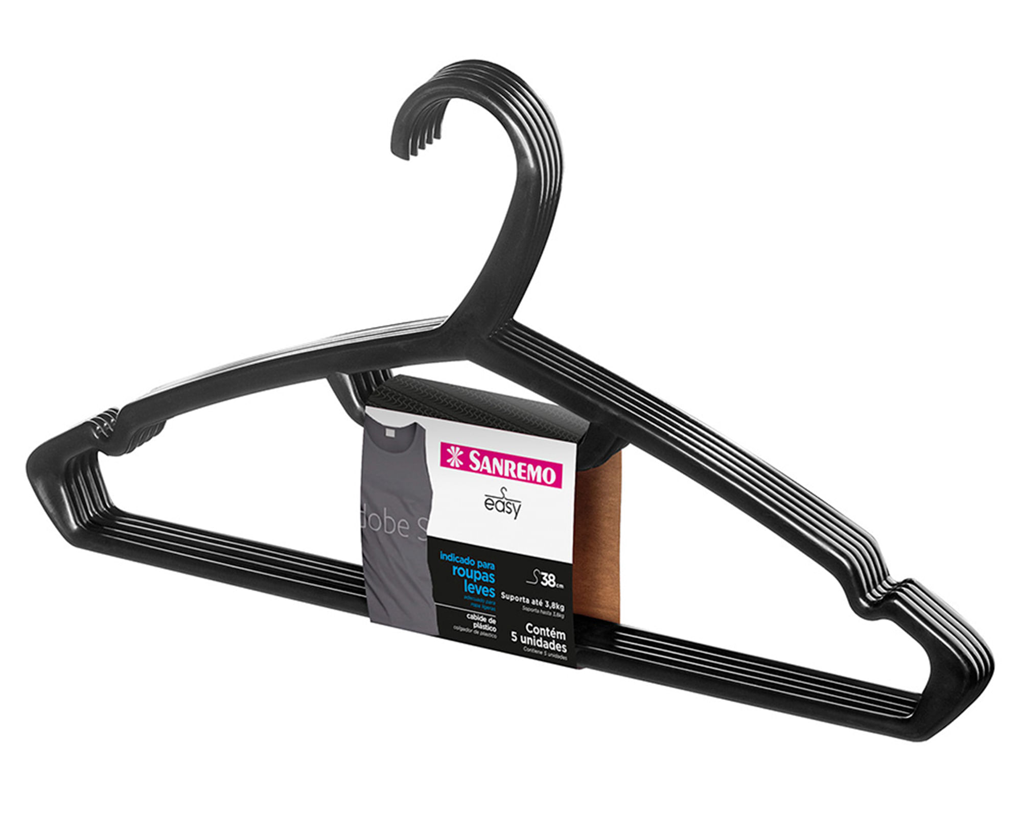 Colgador PR116 5P negro 5 unidades | Easy.cl