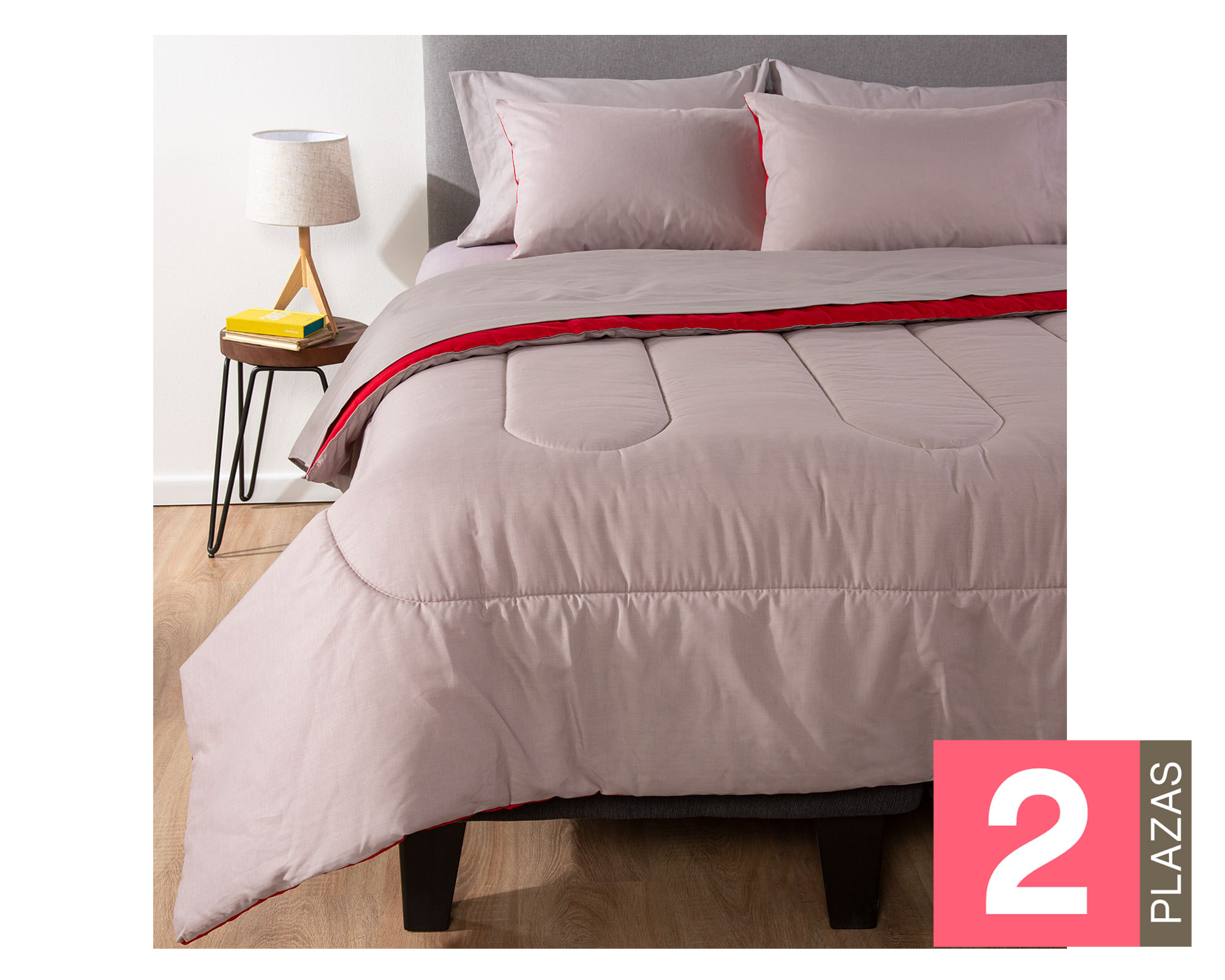 Plumón Bicolor PLBI-RJGR2 rojo/Gris 2 plazas | Easy.cl