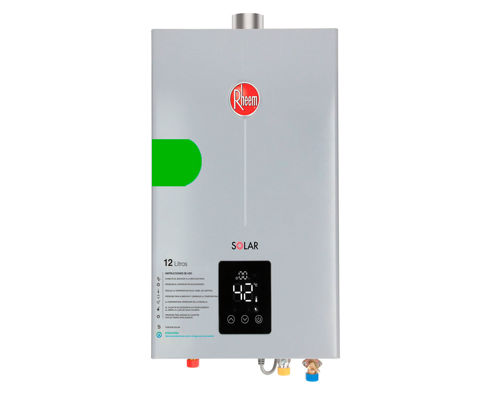 Calefont ionizado tiro forzado 12 litros gas natural Modulante Rheem ...