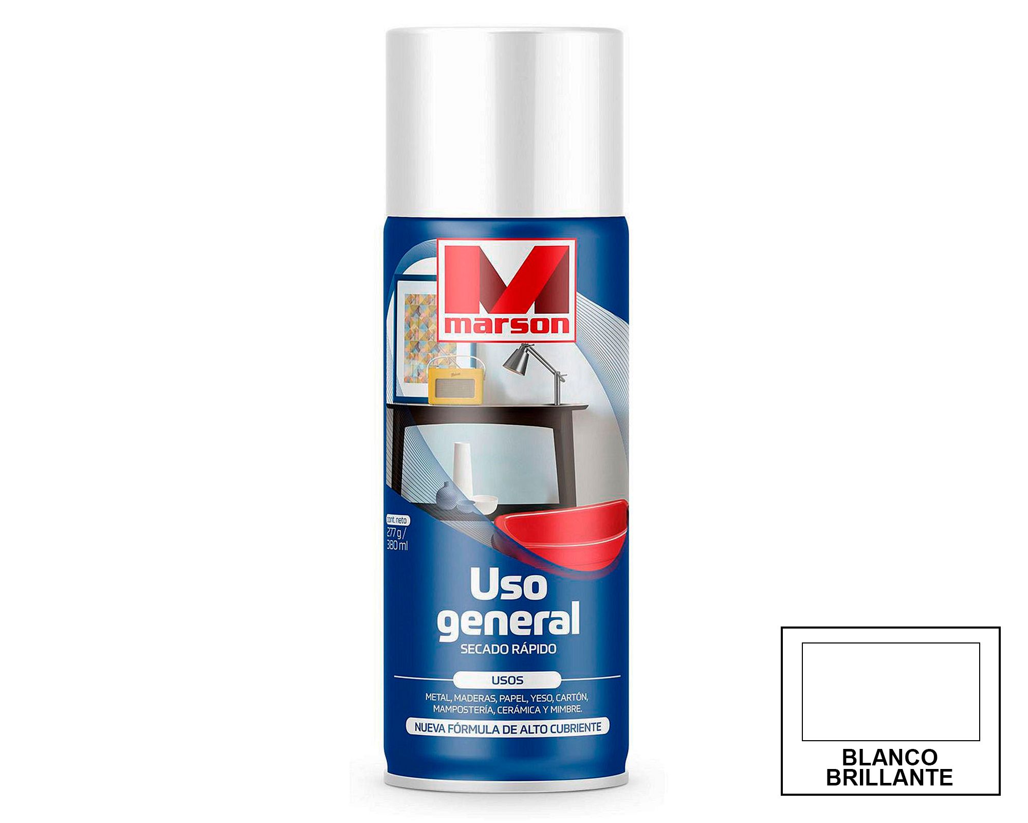 Pintura spray Secado rápido blanco brillante Marson | Easy.cl