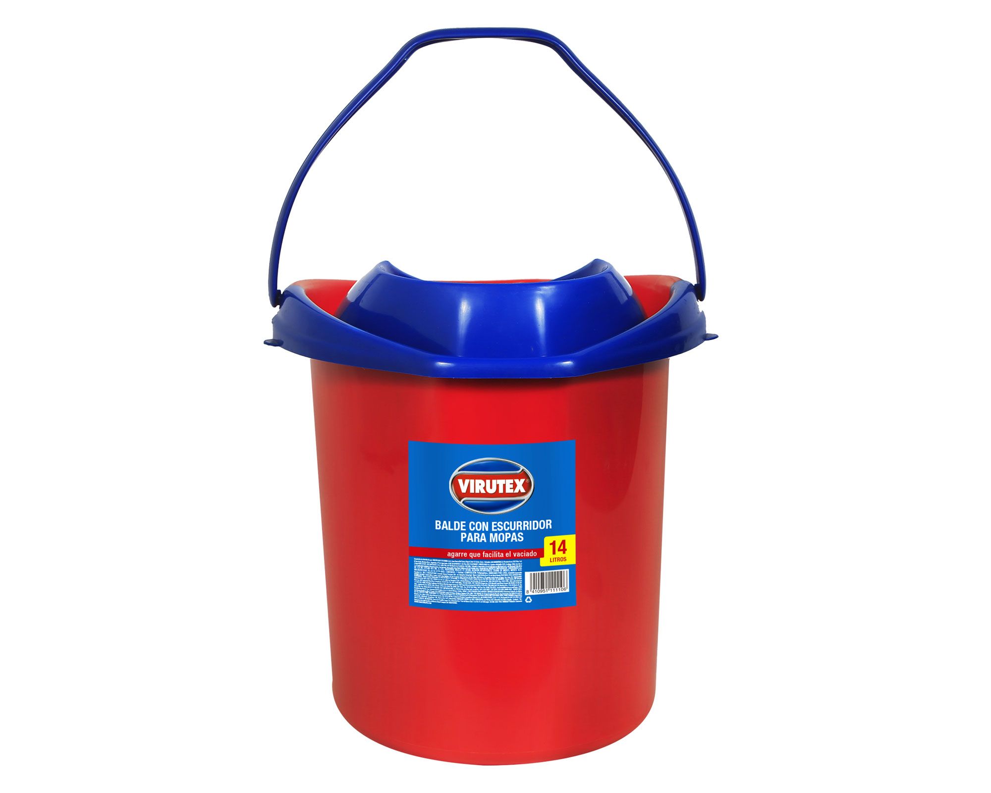 Balde escurridor 14 litros Clásico rojo Virutex. | Easy.cl