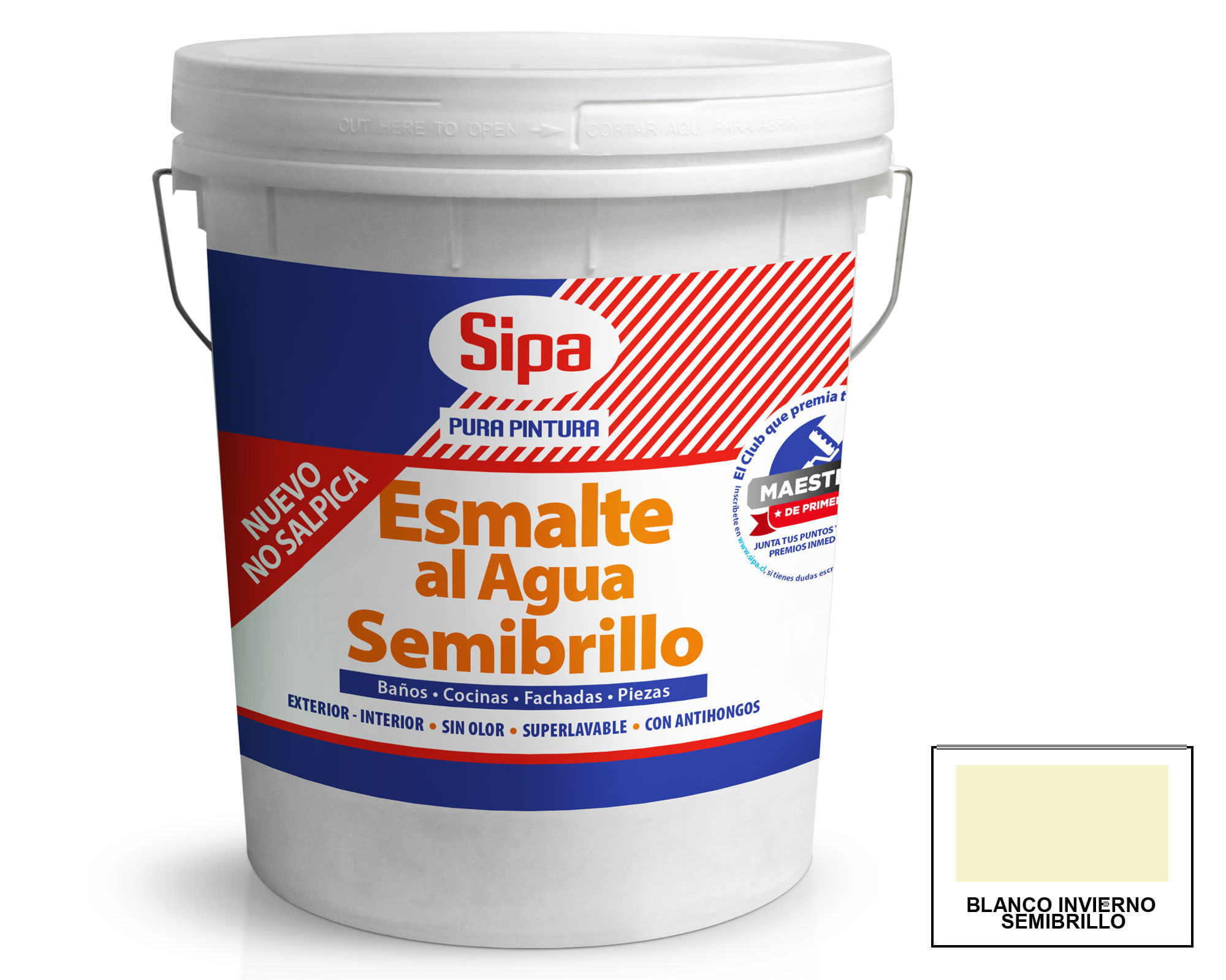 Esmalte al agua tineta blanco invierno semi brillante Sipa | Easy.cl