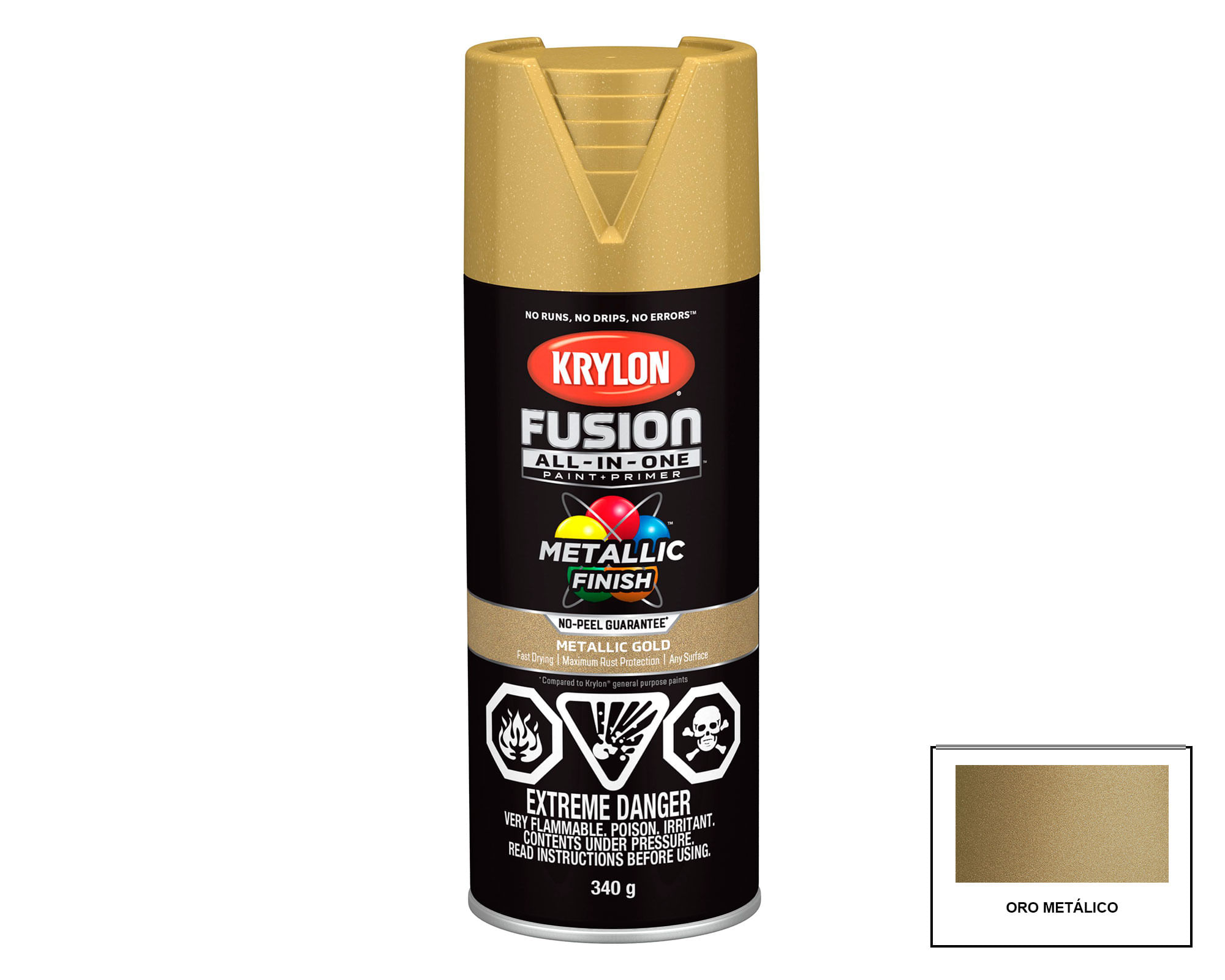 Pintura spray 340 ml Fusion dorado metalizado | Easy.cl