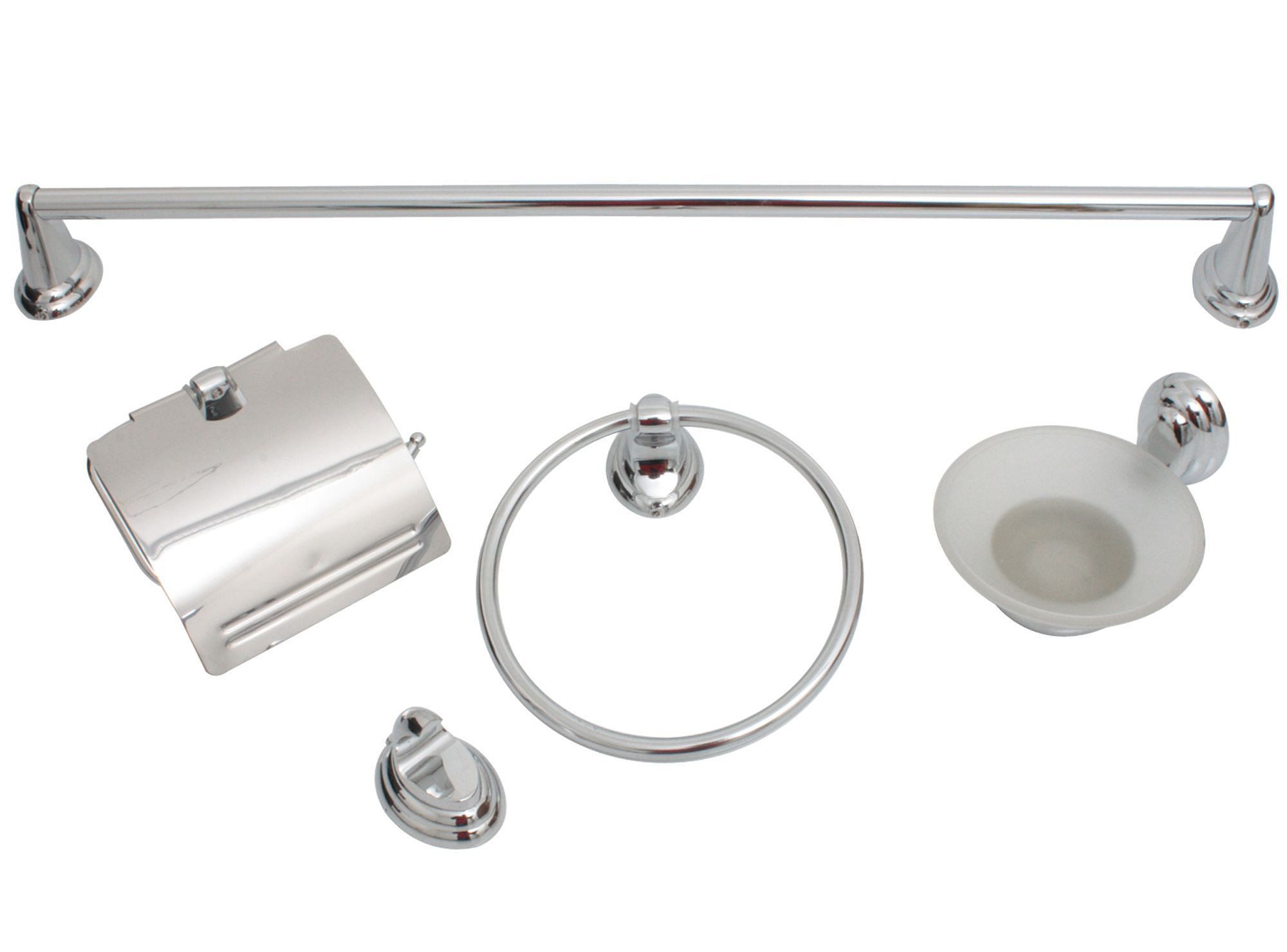 Set accesorios baño Barral cromado 5 piezas | Easy.cl