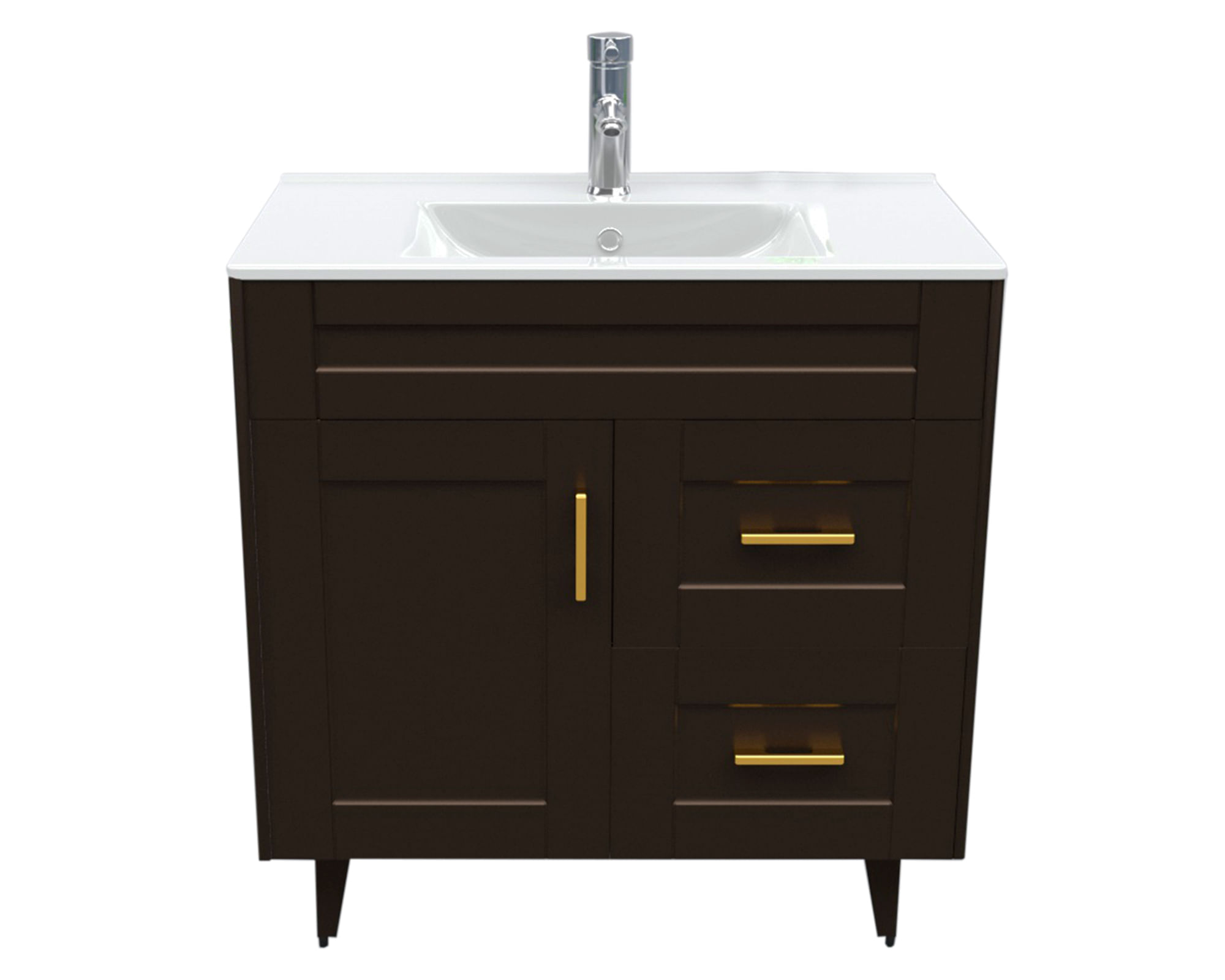 Mueble vanitorio 80 cm BM-Deluxe-80SKC+P-80 café Domsa | Easy.cl