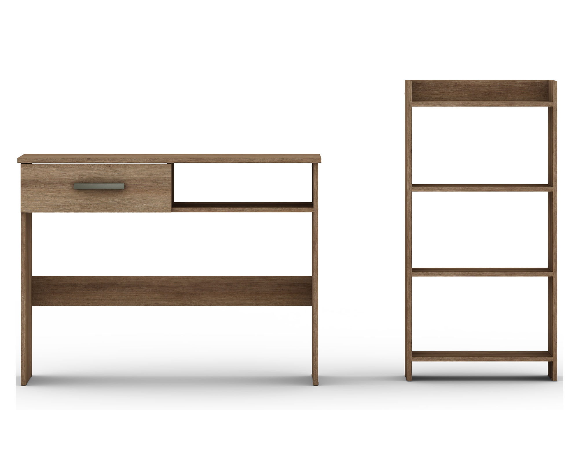 🗄️ Escritorio 1 Cajón + Librero 4 Niveles Almendra - Altavision ...