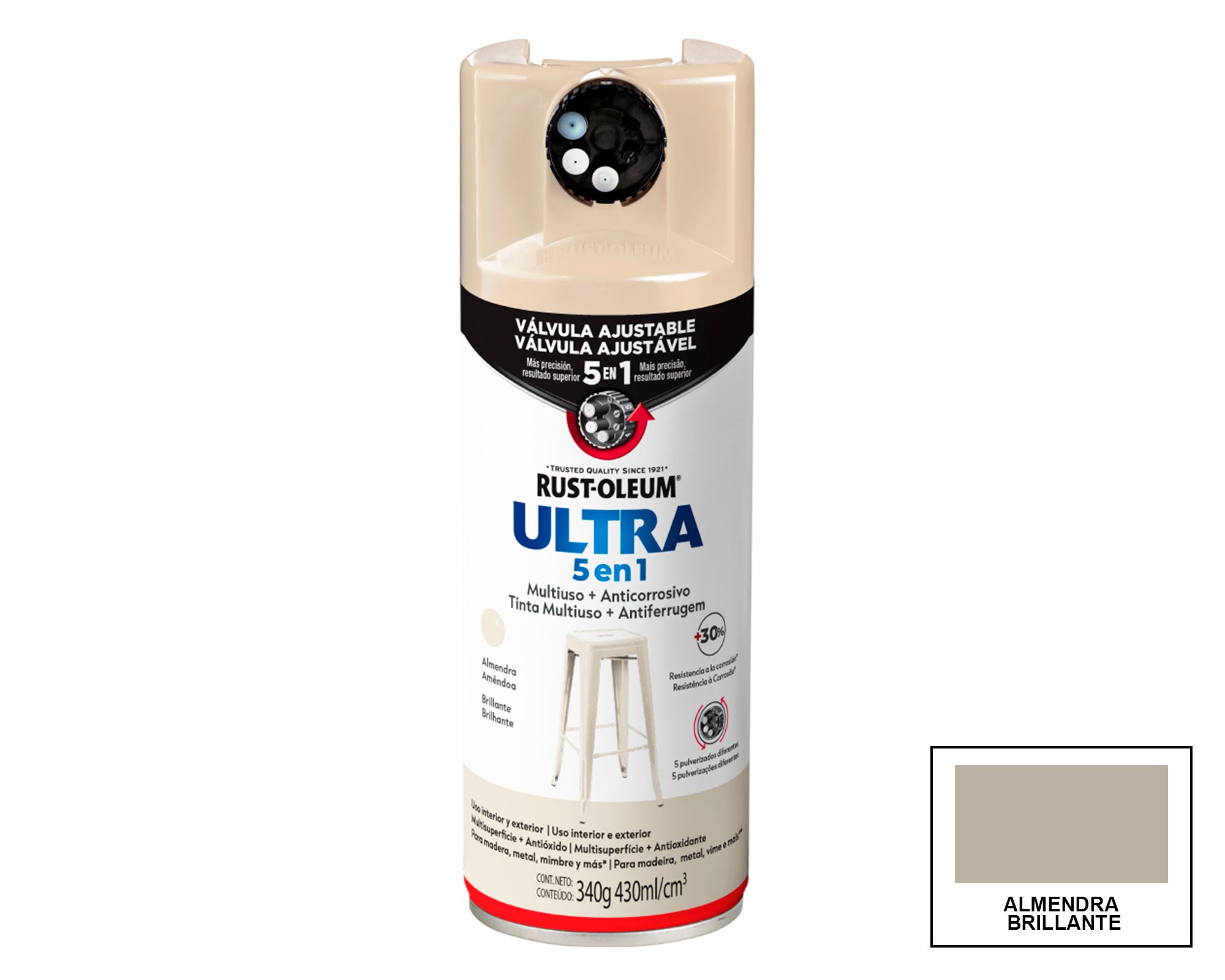 Pintura spray 340 g Ultra 5 en 1 almendra brillante | Easy.cl