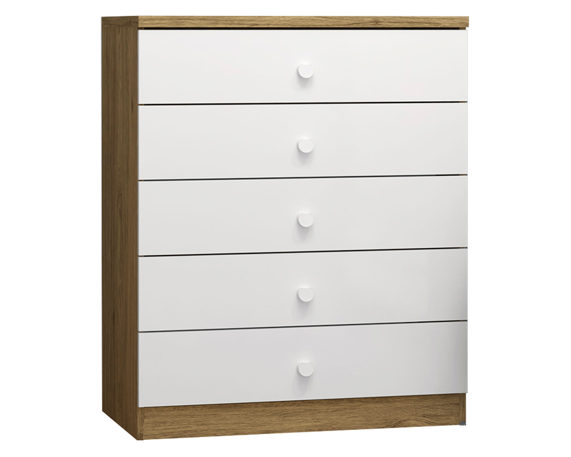 Cómoda Sídney café/blanco 5 cajones | Easy.cl
