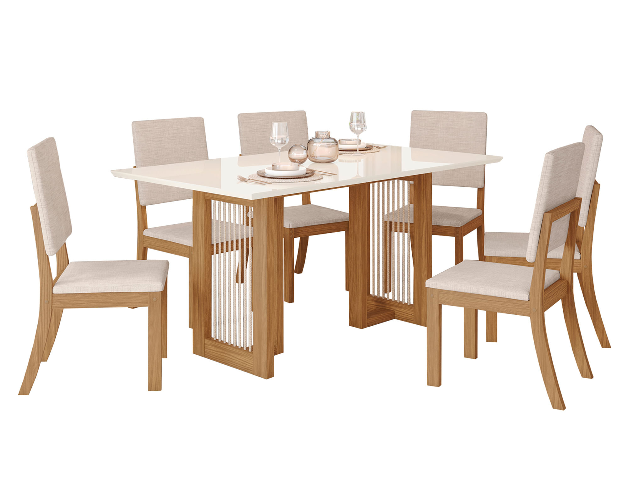 Comedor 6 sillas June blanco | Easy.cl