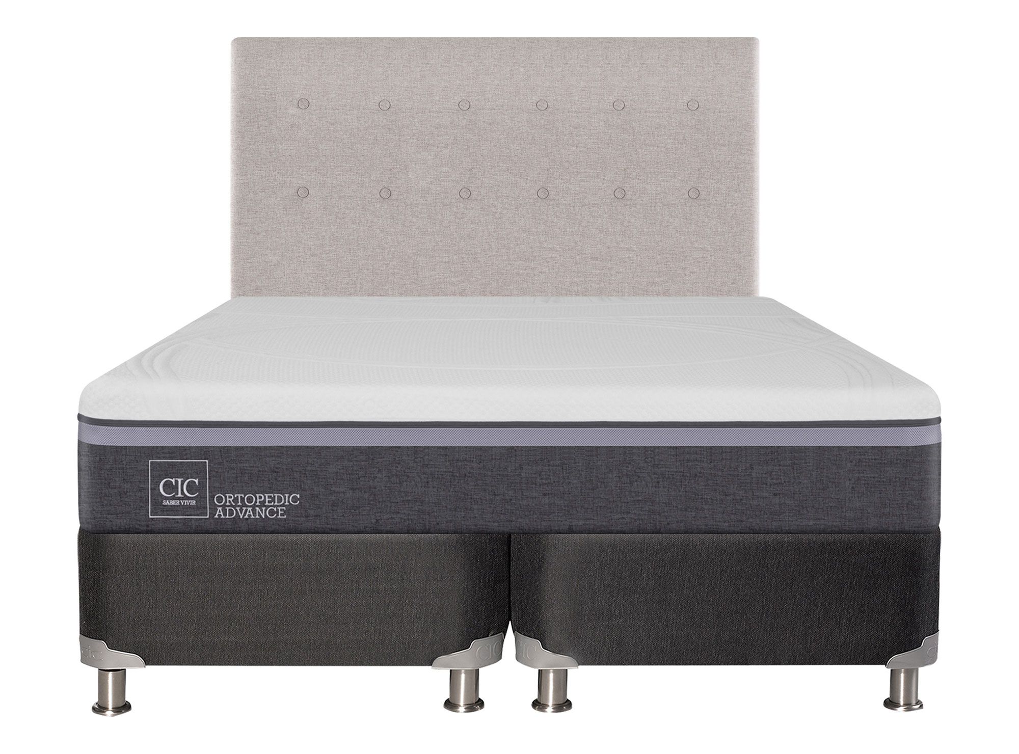 Box spring 2 plazas Ortopedic advance base dividida B5 + respaldo ...