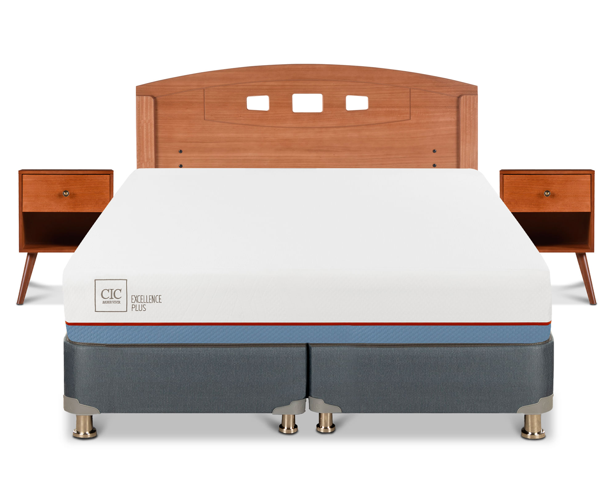 Box americano Excellence Plus 2 plazas base dividida + set Gales | Easy.cl