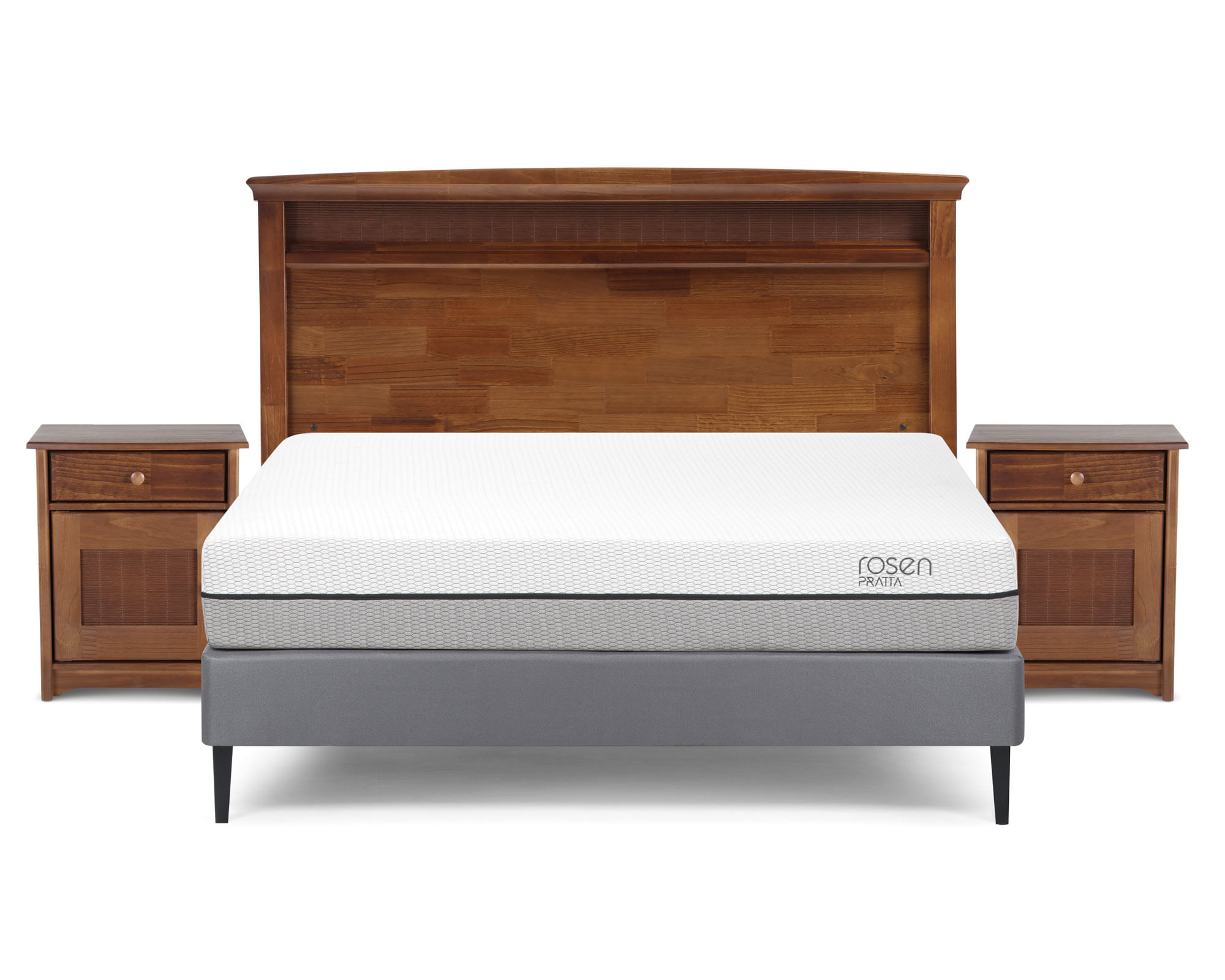 Cama Europea 2 plazas Pratta patas + set Veneto Rosen | Easy.cl