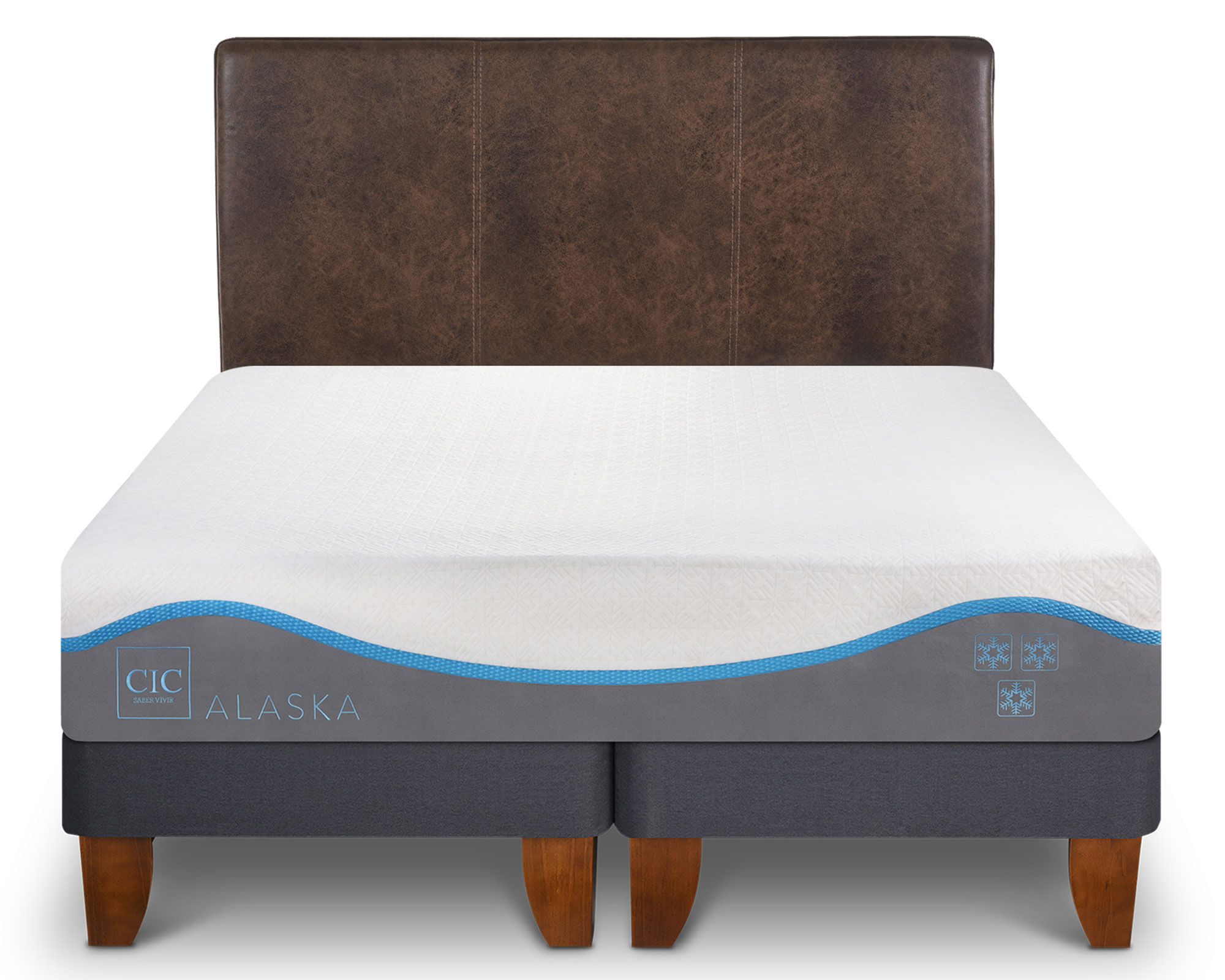Cama europea King Alaska + respaldo Baker Cic | Easy.cl