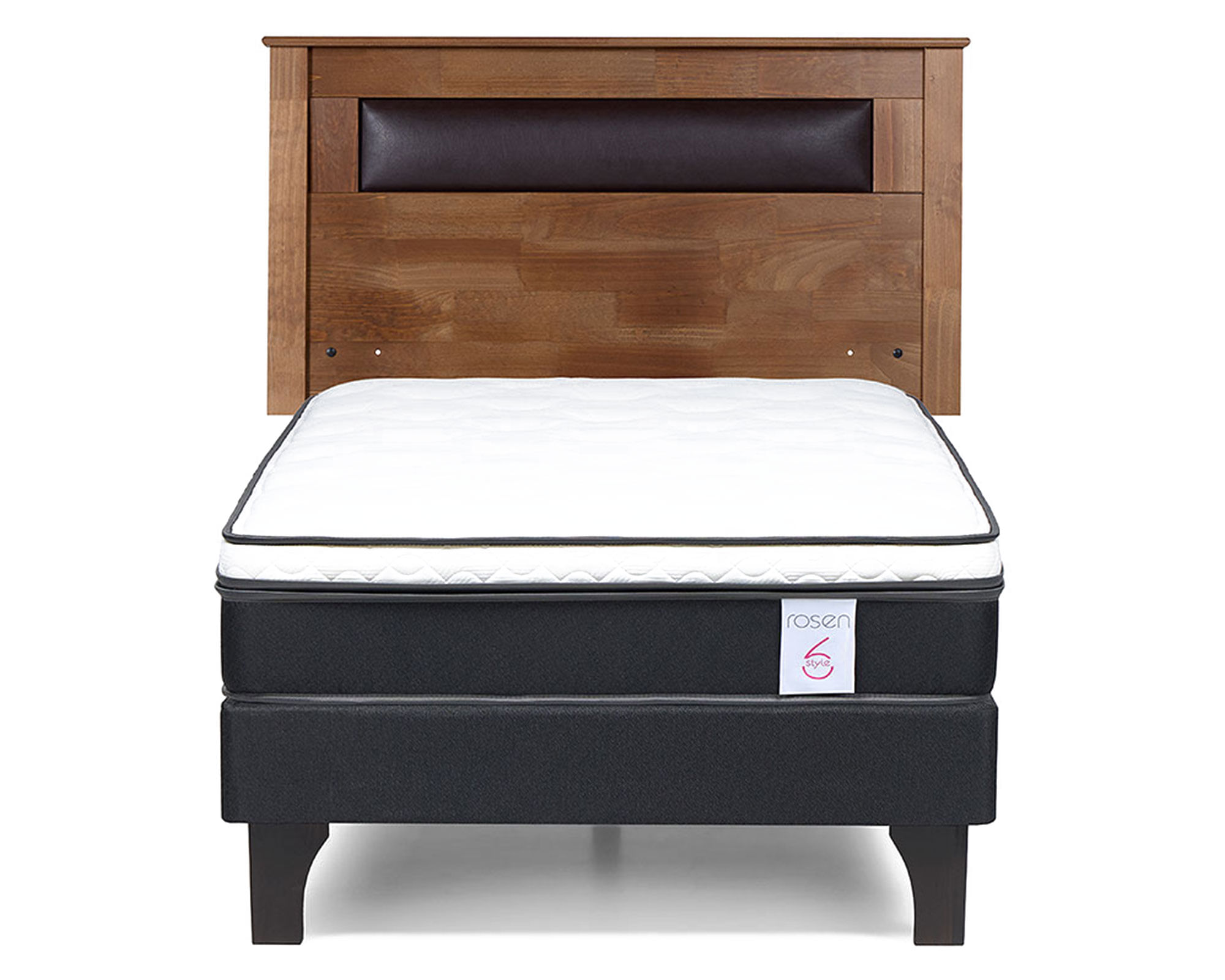 Cama europea 1.5 plazas New Style 6 + respaldo Ferrara | Easy.cl