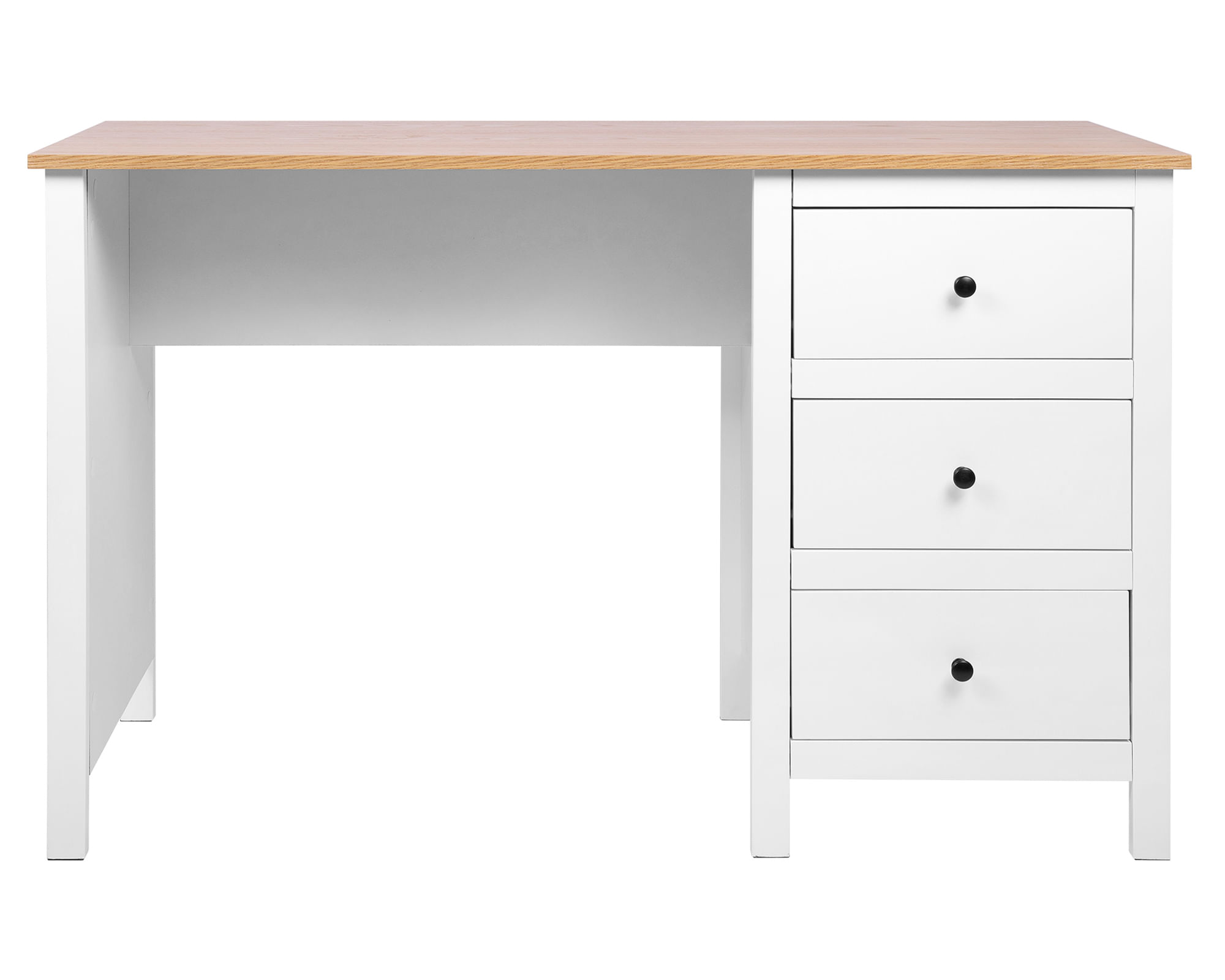 Escritorio Provenzal blanco/natural 75x120x55 cm 3 cajones | Easy.cl