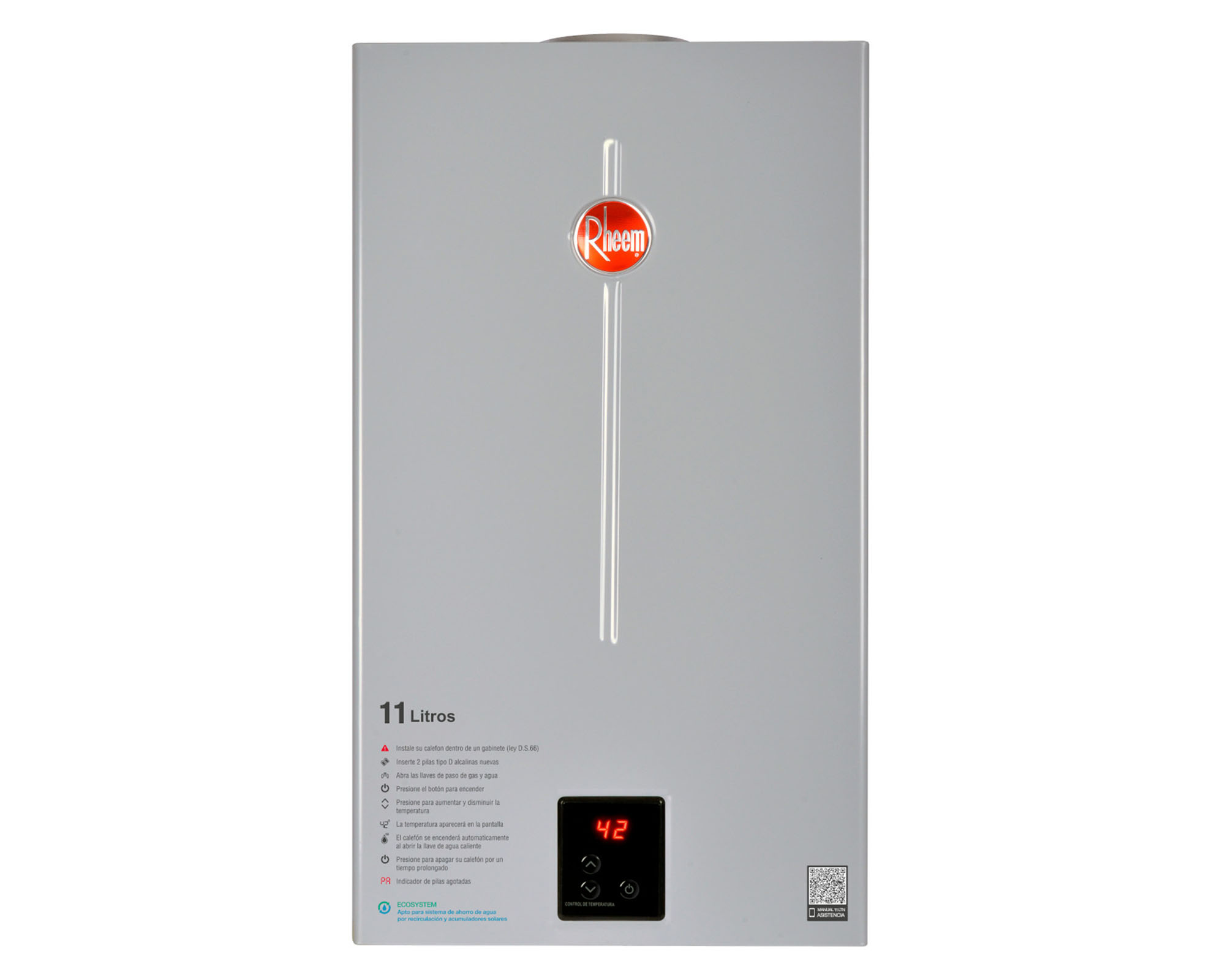 Calefont tiro natural 11 litros gas natural Prestige Rheem | Easy.cl