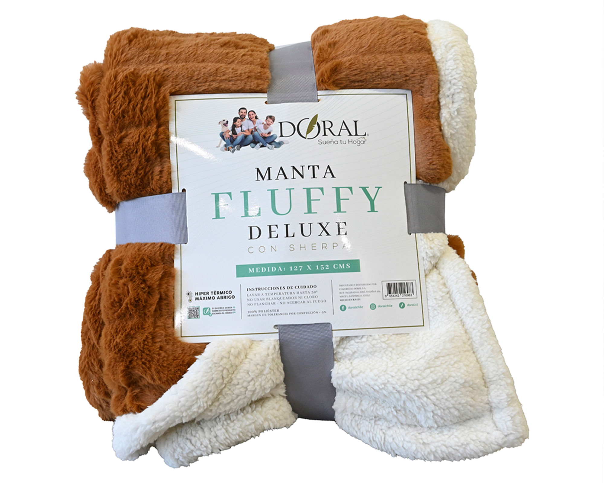 Manta Fluffy deluxe café 127x152 cm 1 un. | Easy.cl