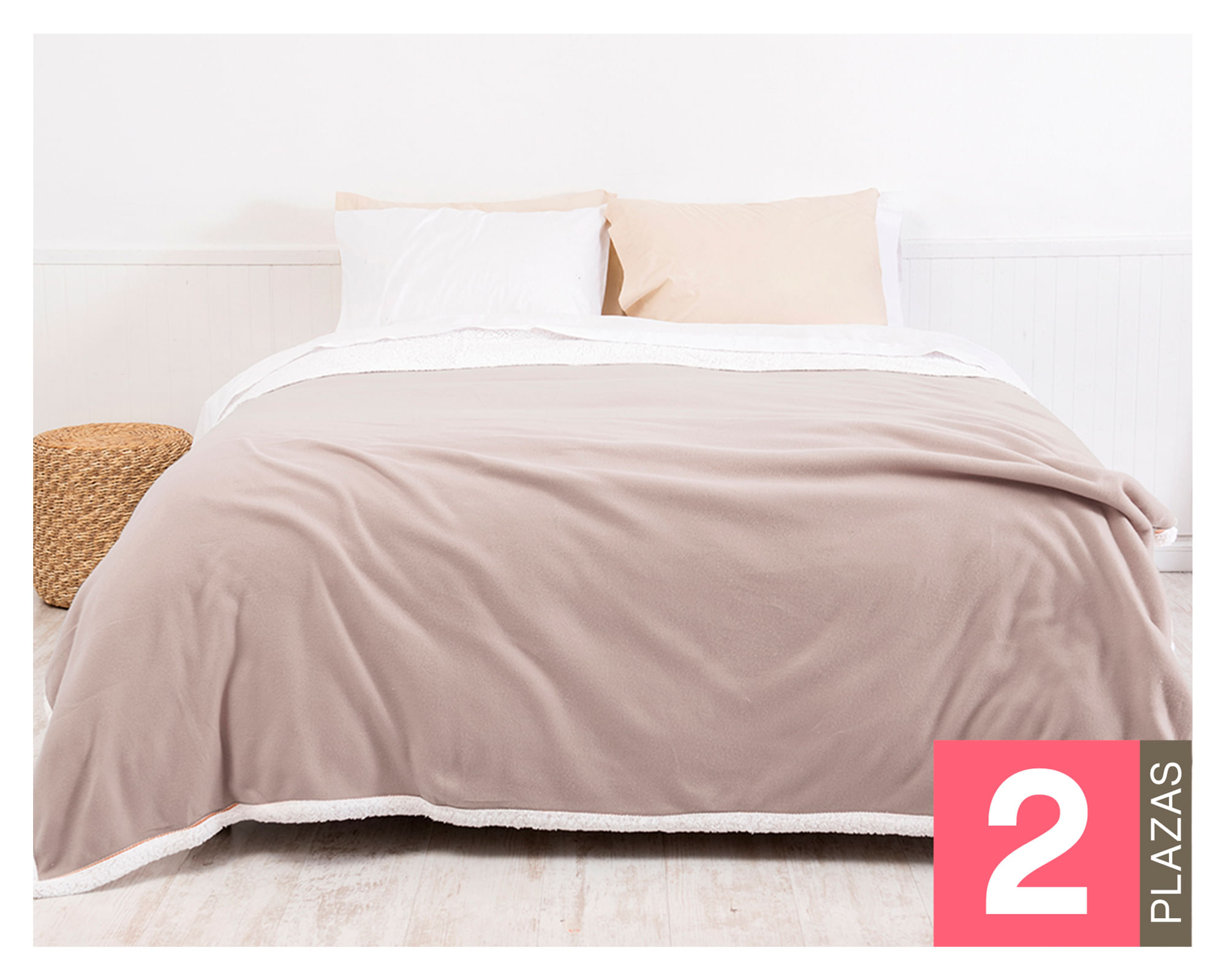 Frazadas Polar sherpa lisa Taupe 2 plazas 1 un. | Easy.cl