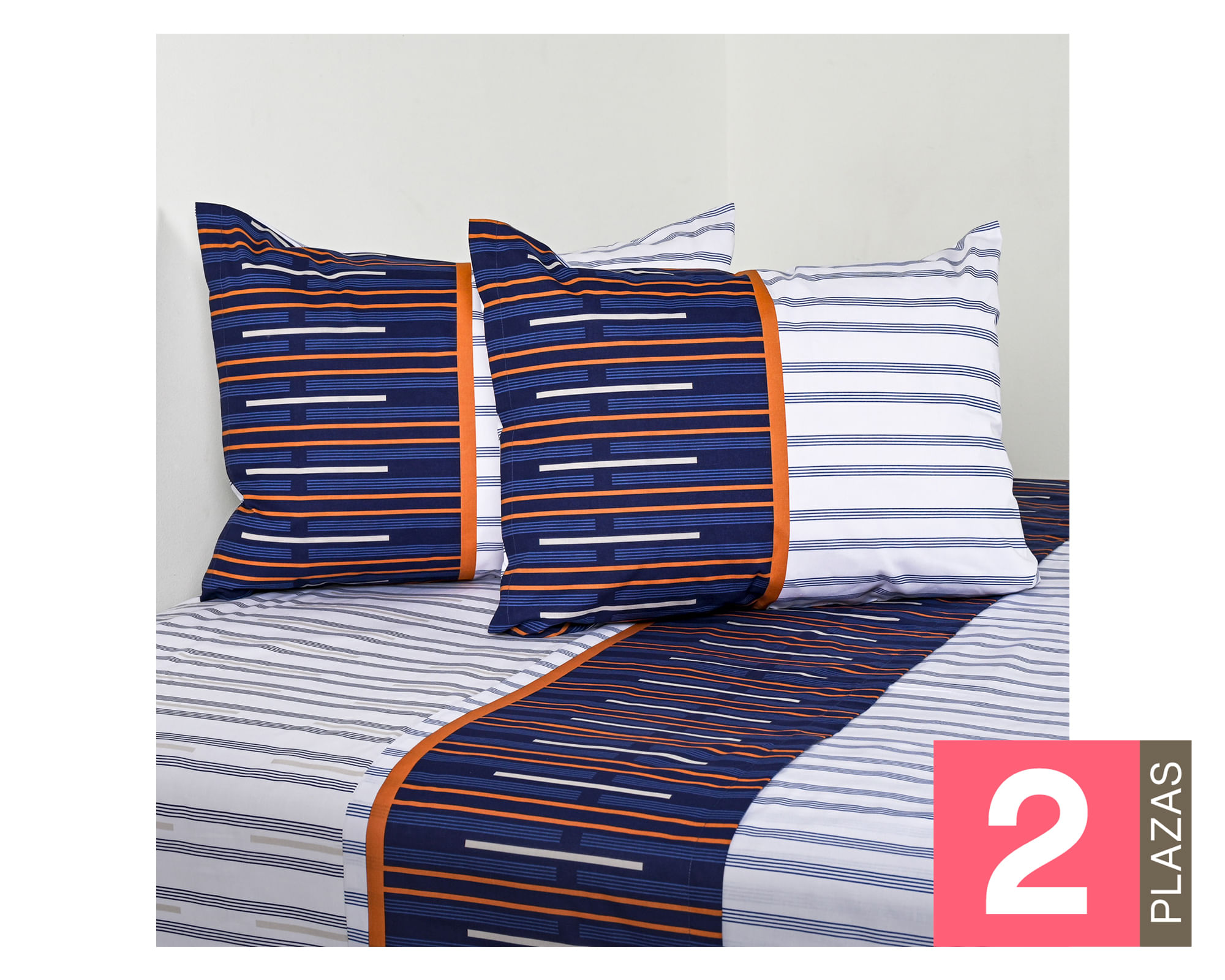 Sábanas 2 plazas 144 hilos Trazos azul | Easy.cl