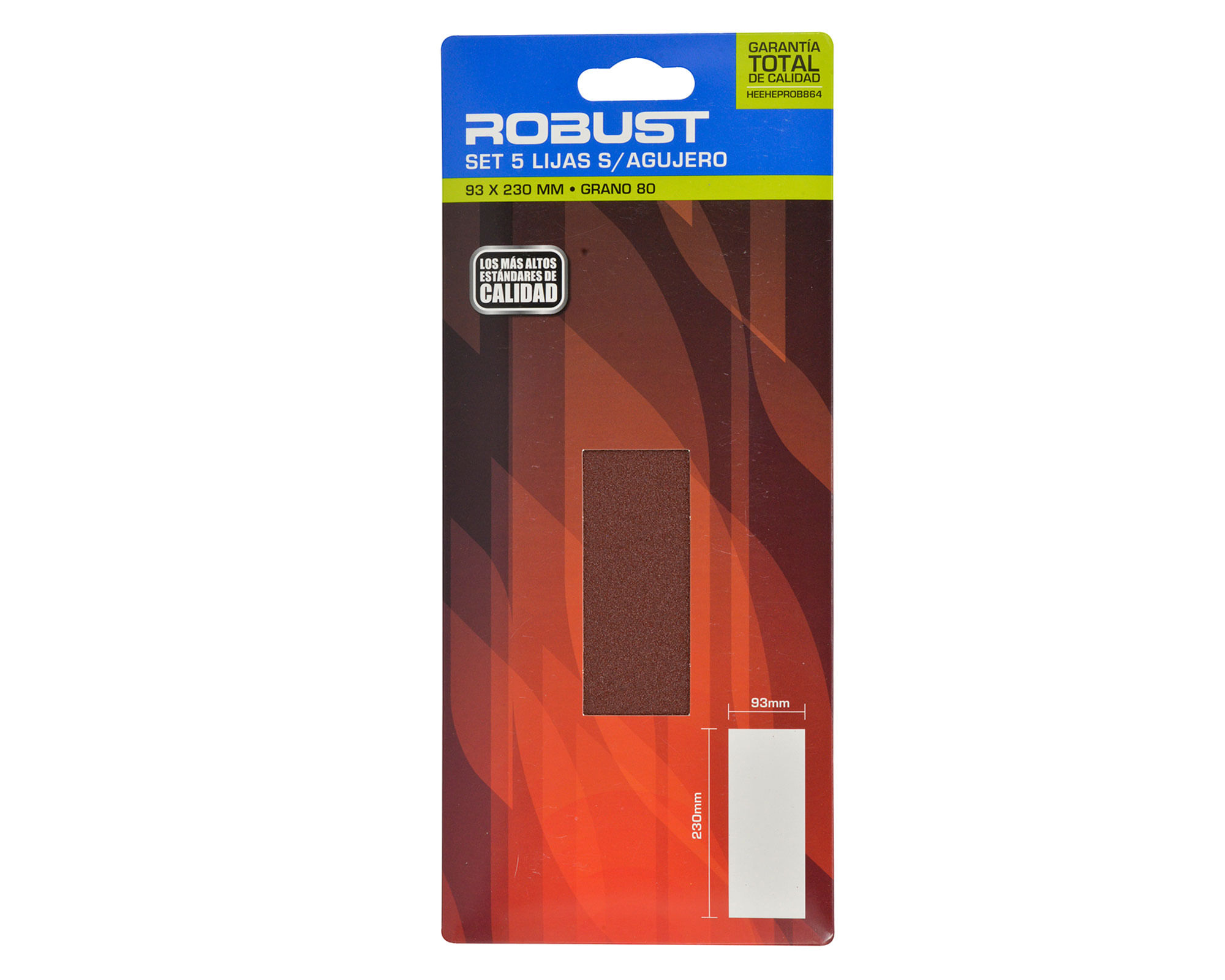 Lija sin agujero Grano 80 230x93 mm 5 unidades | Easy.cl