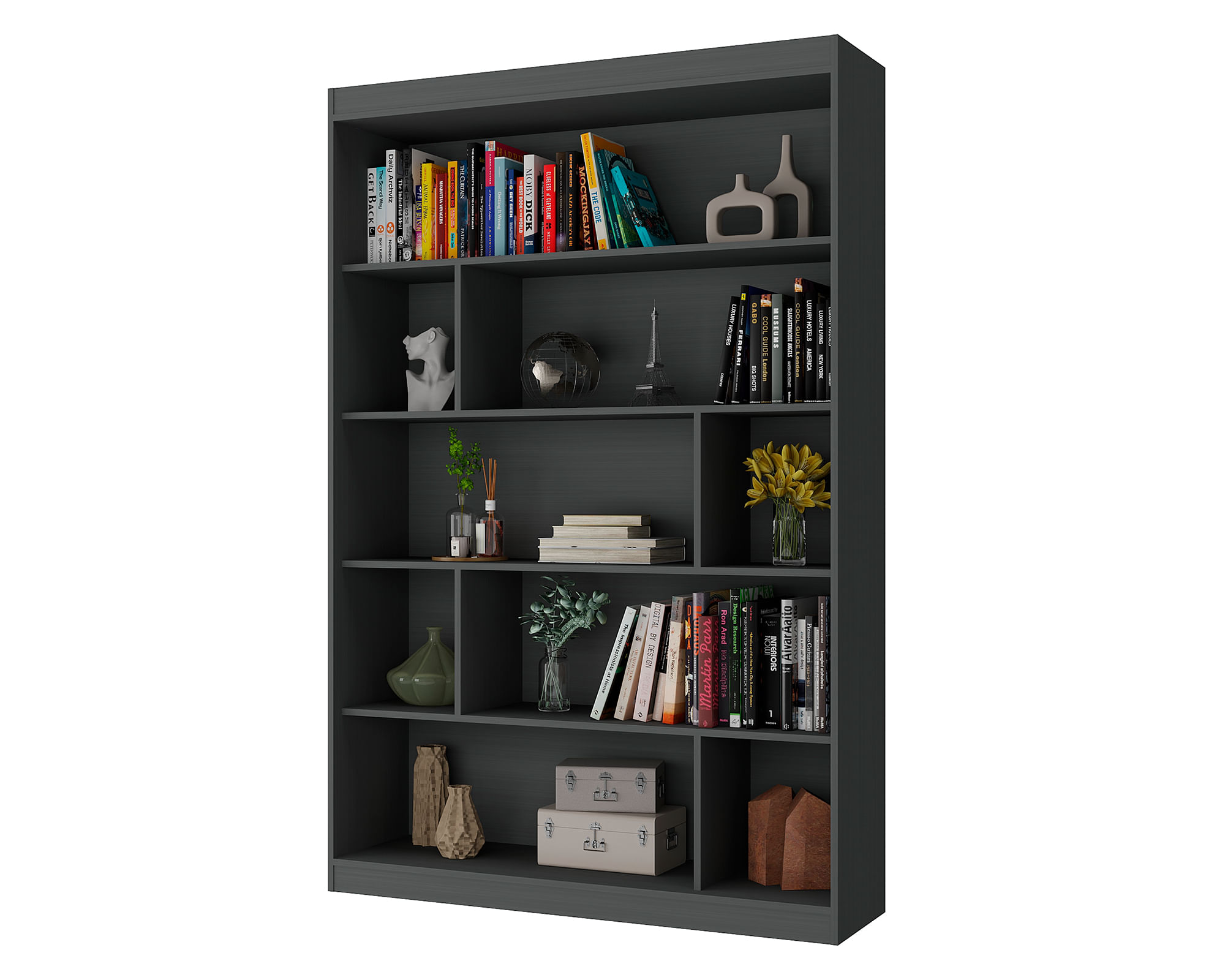 Librero Joe negro 181x120x30 cm | Easy.cl