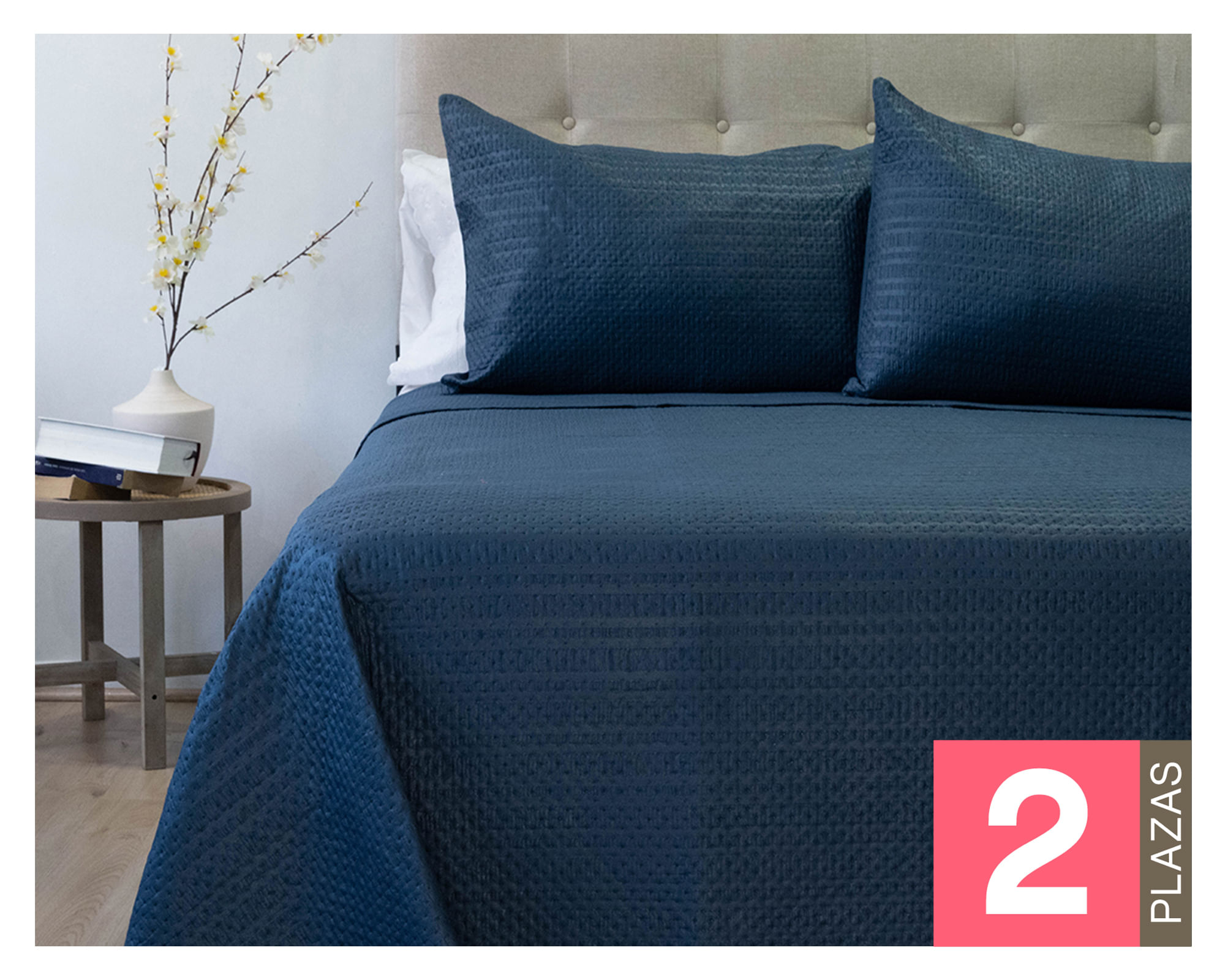 Quilt Boston azul 2 plazas | Easy.cl