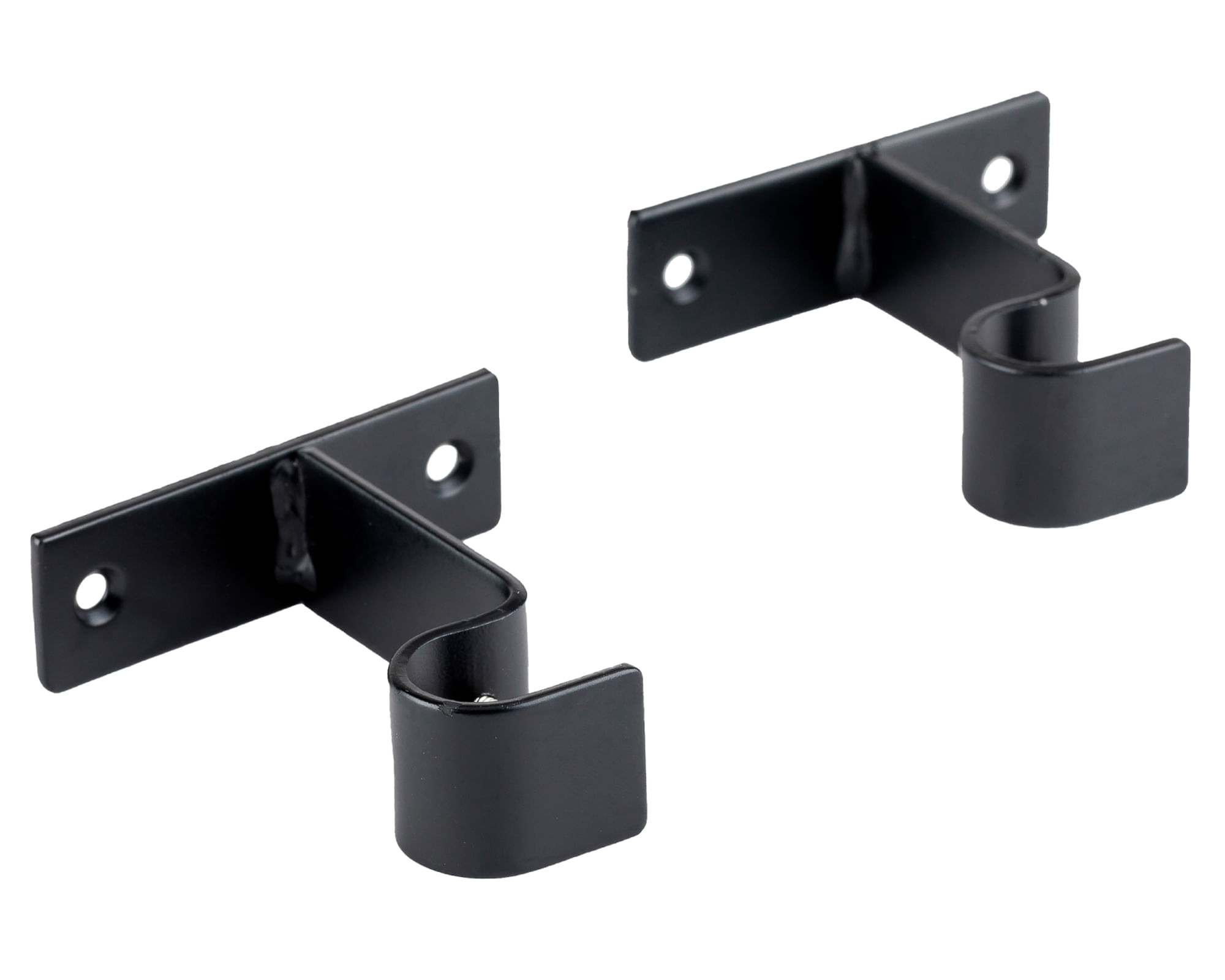 Soporte cortina muro simple negro 19 mm 2 unidades | Easy.cl