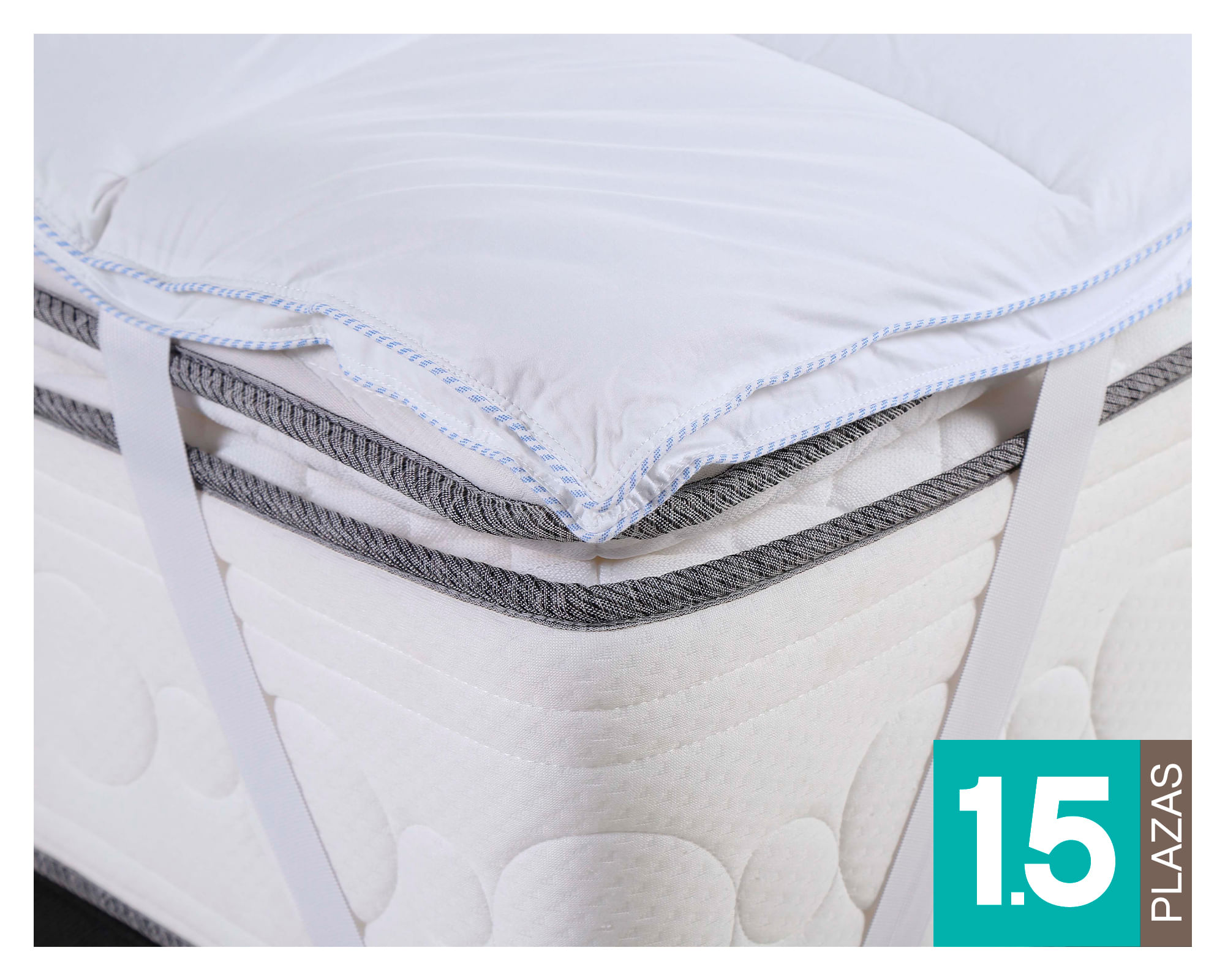 Topper colchón microfibra blanco 1.5 plazas | Easy.cl